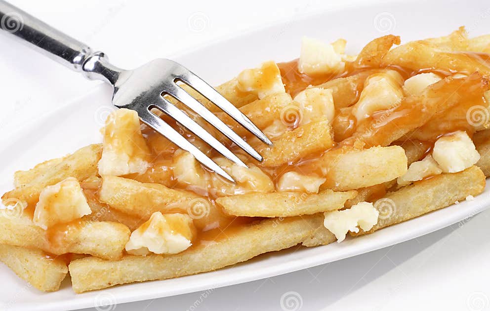 Poutine stock image. Image of white, fork, horizontal - 12509449