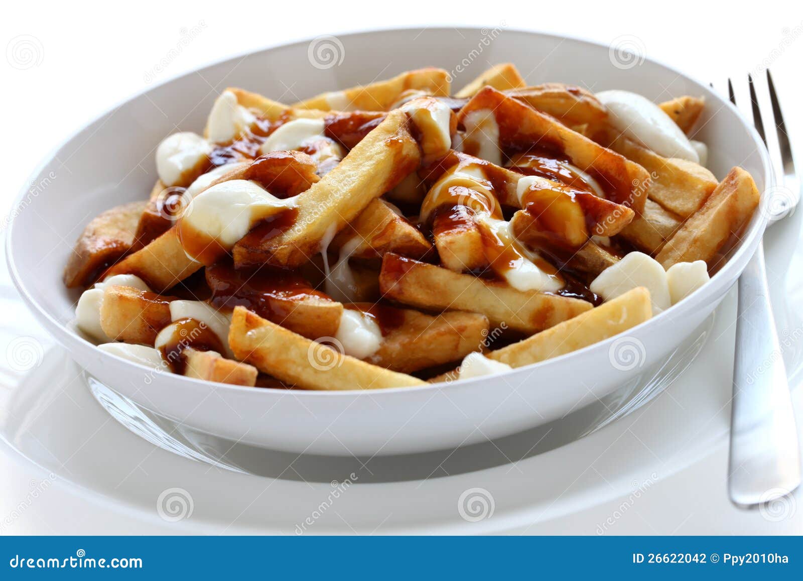 Canadian Cuisine: Poutine And Beer Close-up. Vertical Top View Royalty ...