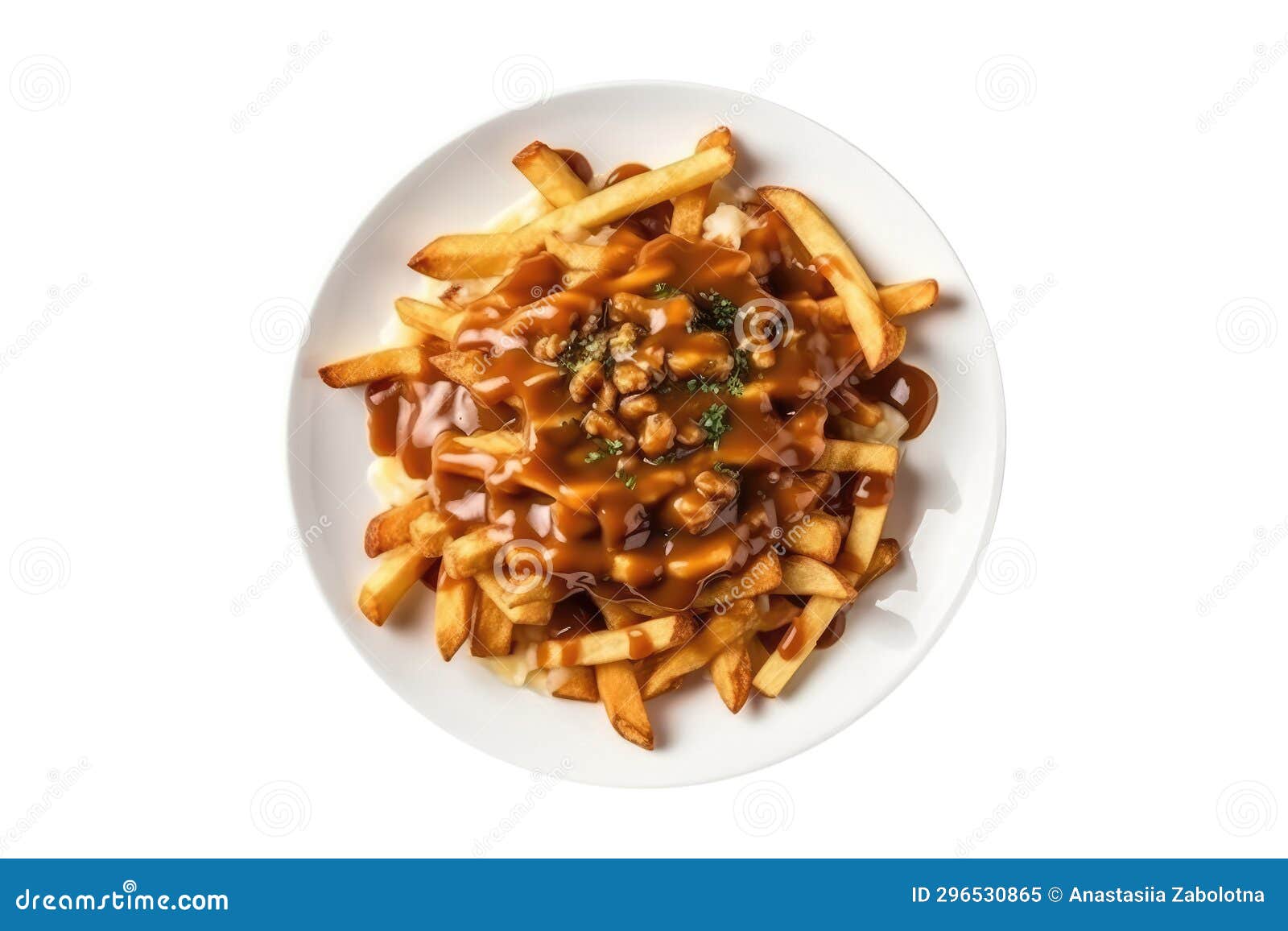 Plate Of Poutine Traditional Canadian Unhealthy Snack On Table.Macro.AI ...