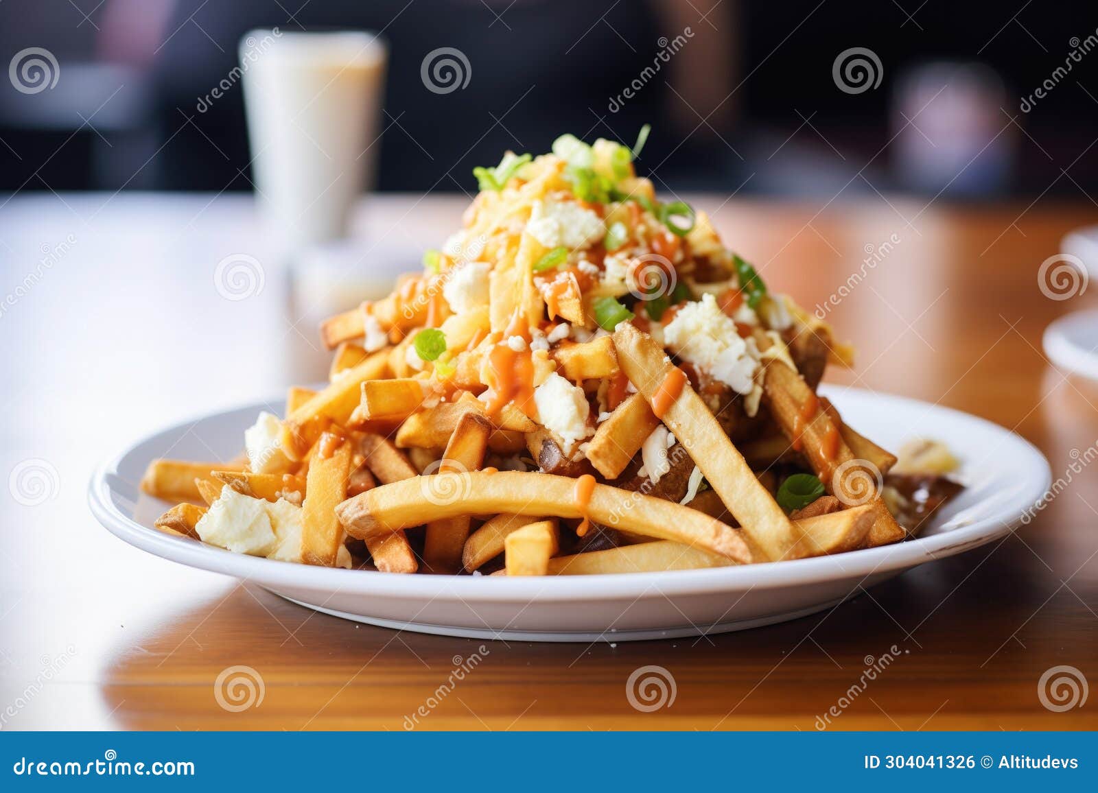 Poutine With Extra Crispy Fries, Cheese Pulling Apart Stock Photography ...