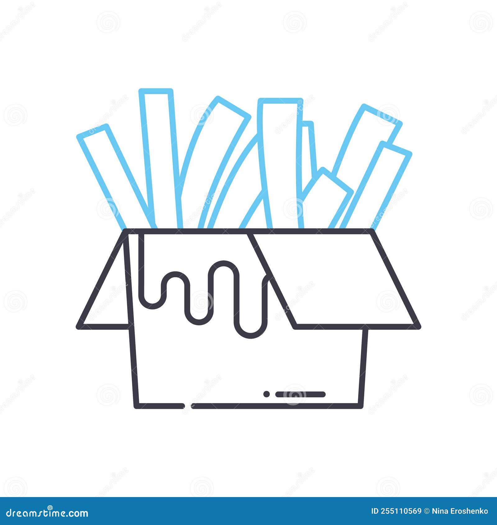 Poutine Line Icon, Outline Symbol, Vector Illustration, Concept Sign ...