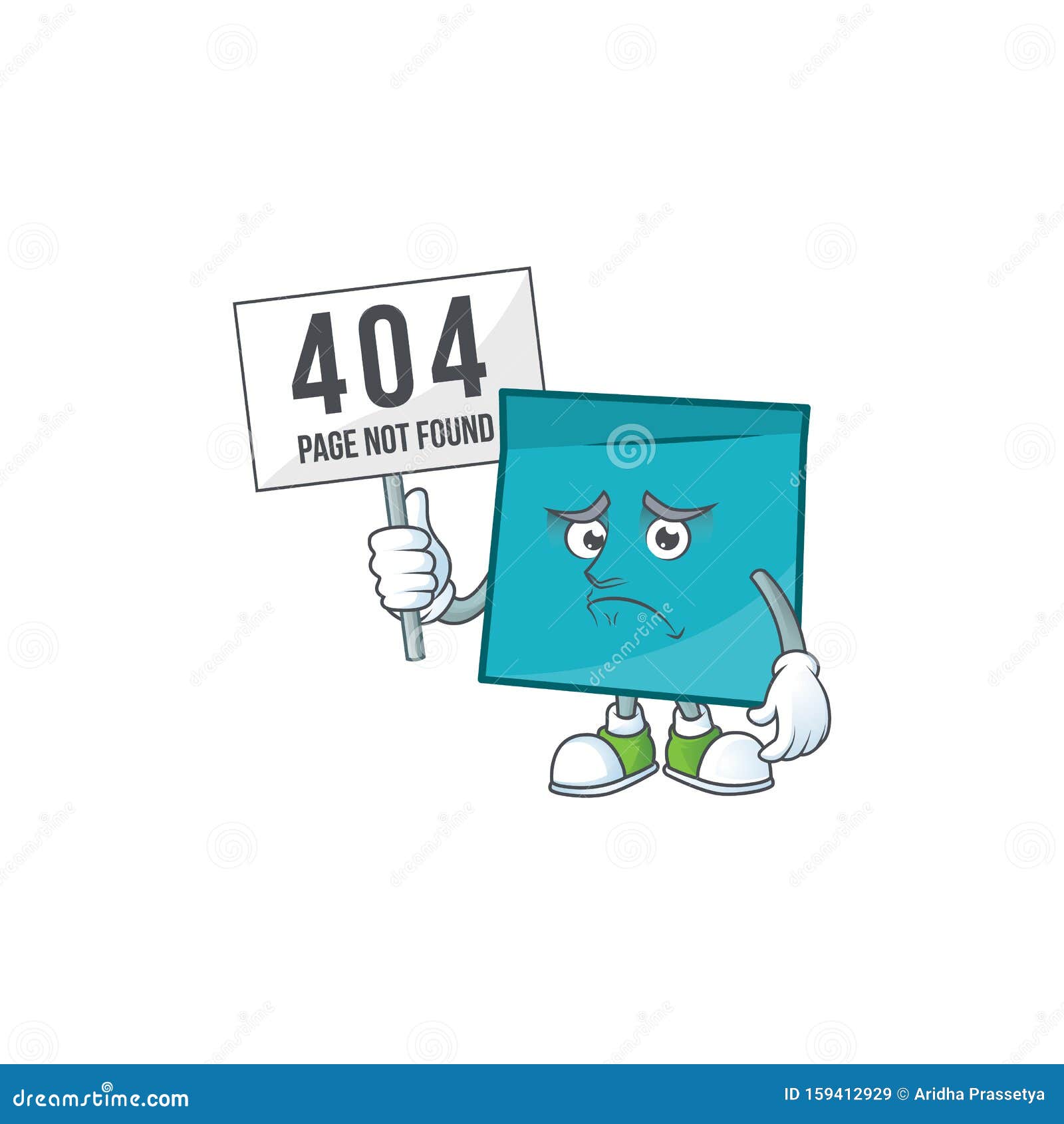 Pouting with Bring Board Rectangle Sticker Paper Cartoon for Work ...