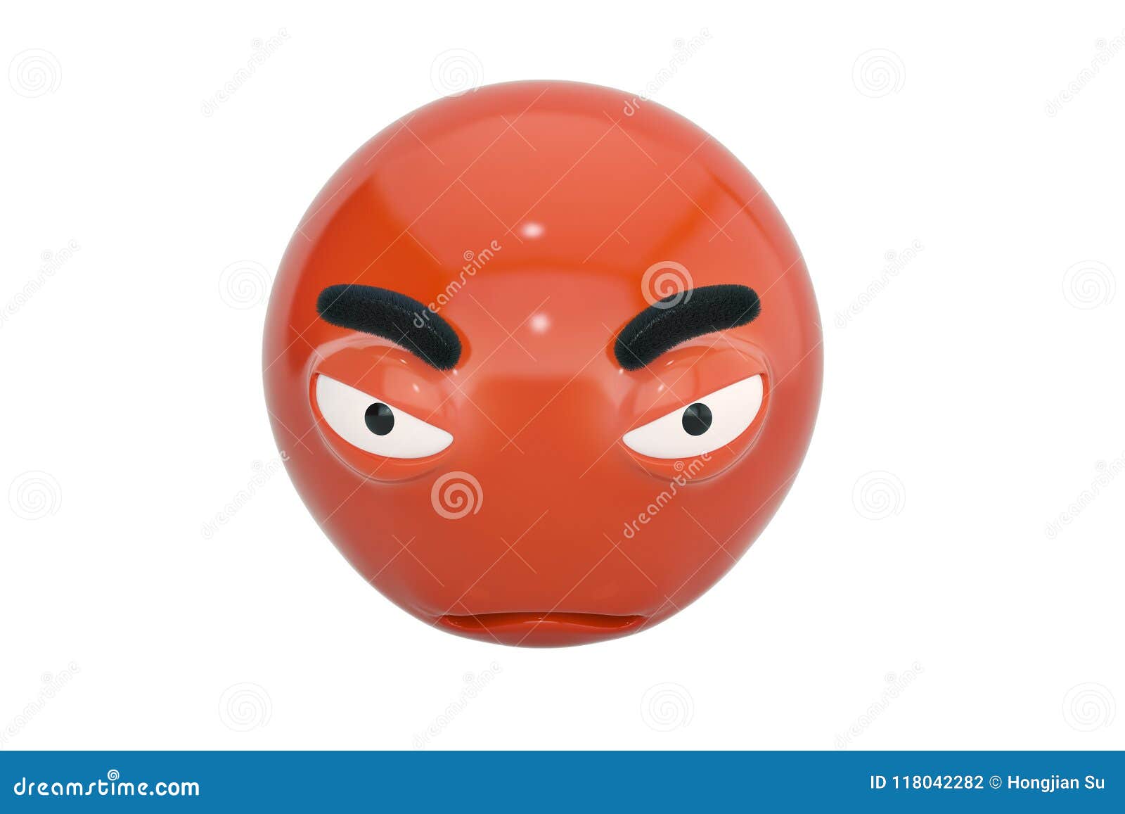 Pouting Face Emoticon.3D Illustration. | CartoonDealer.com #118042267