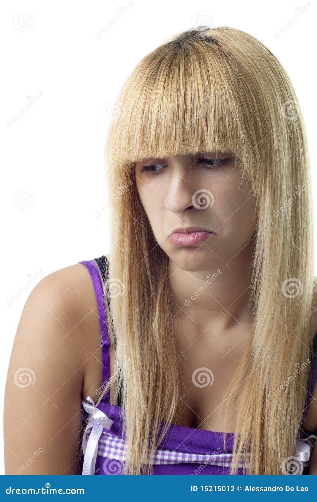 Pouting Girl stock photo. Image of pretty, copy, fringe - 15215012