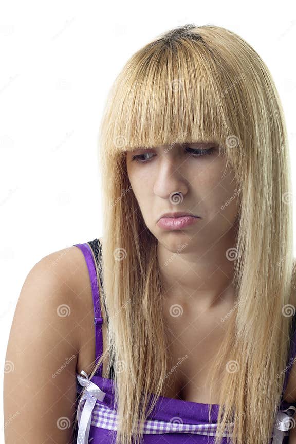 Pouting Girl stock photo. Image of pretty, copy, fringe - 15215012