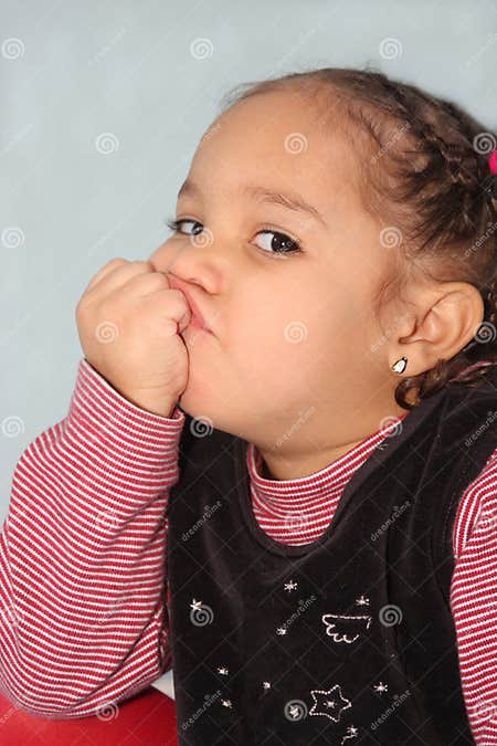 Pouting girl stock image. Image of children, sister, child - 4437891