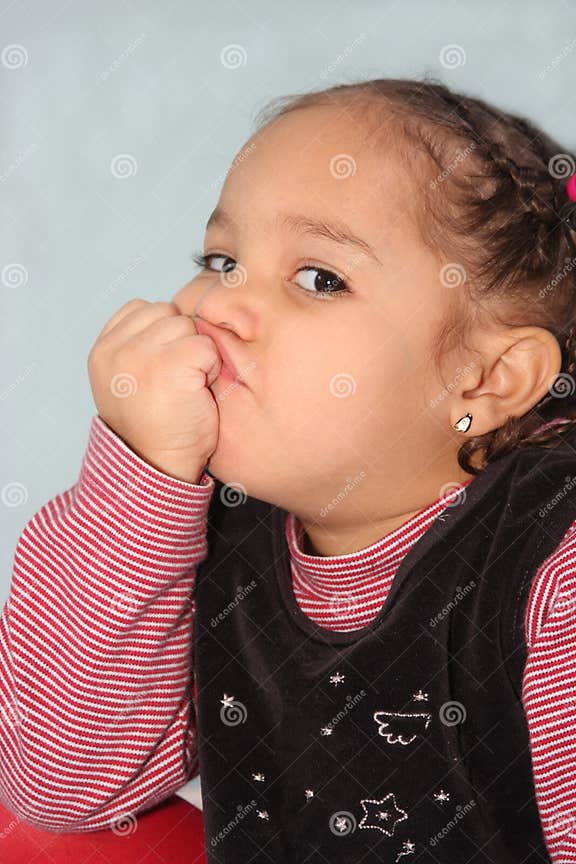 Pouting girl stock image. Image of children, sister, child - 4437891