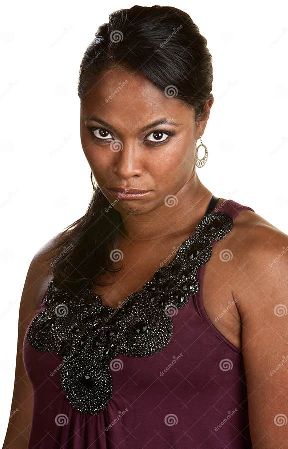 Pouting Woman on White Background Stock Image - Image of female ...