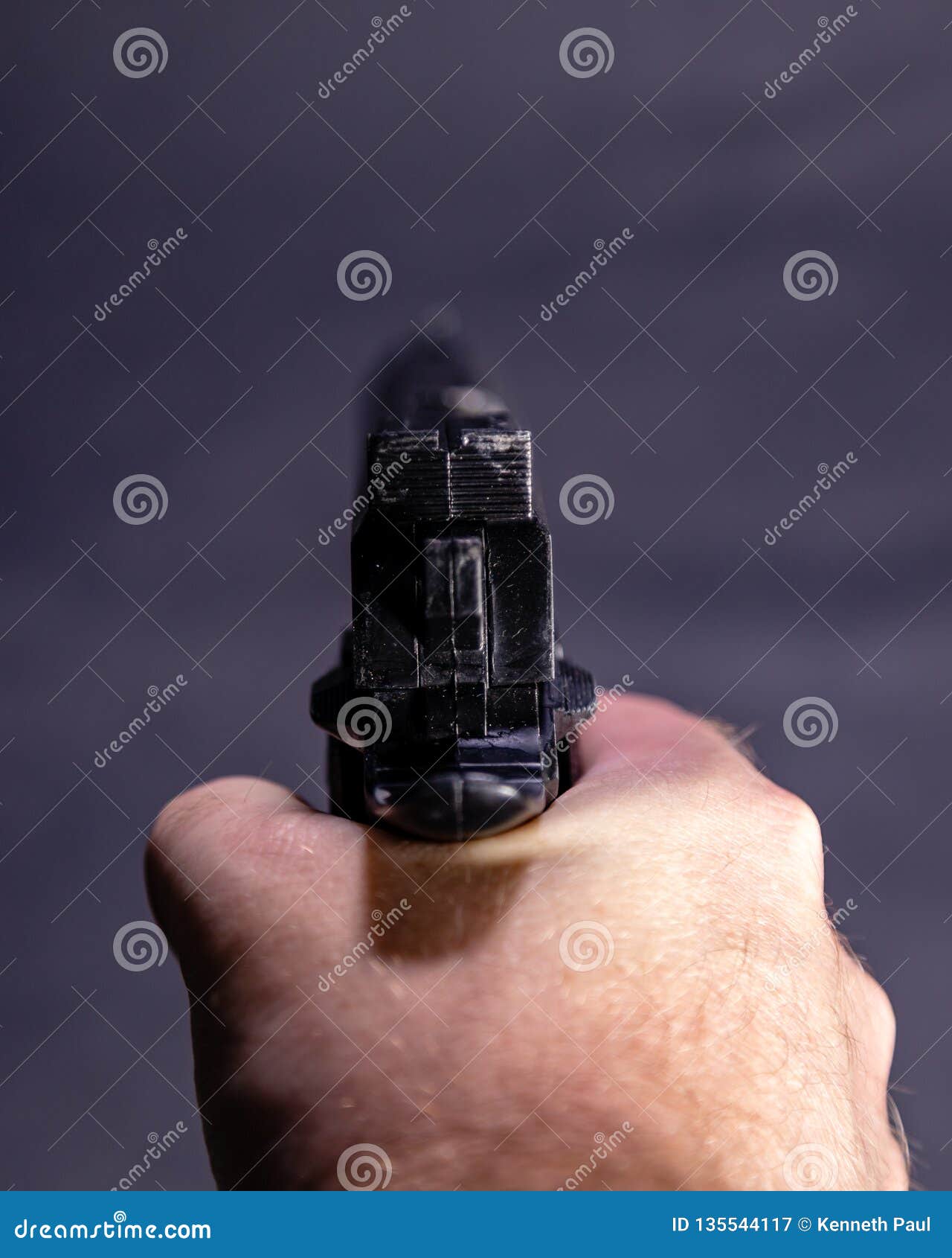 POV of hand aiming gun stock image. Image of metal, target - 135544117
