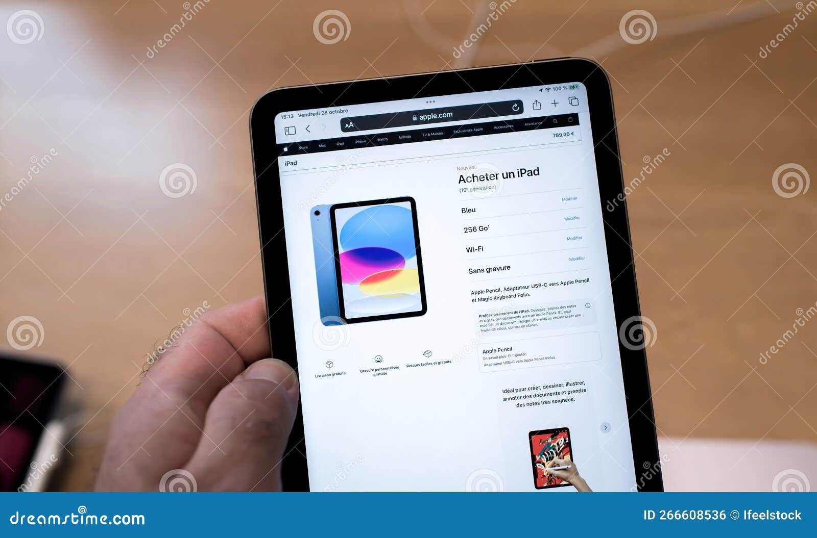 POV Male Hand Holding Latest IPad 10th Generation Looking at ... POV Male Hand Holding Latest IPad 10th Generation Looking at ...