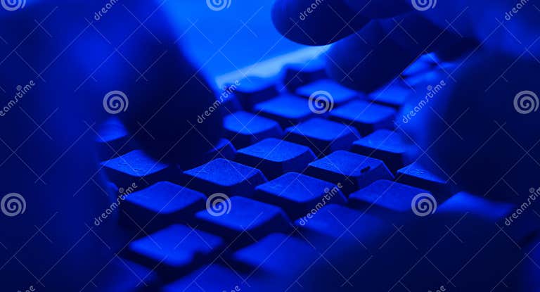 POV Worker Typing on Computer in Work Office Stock Photo - Image of ...