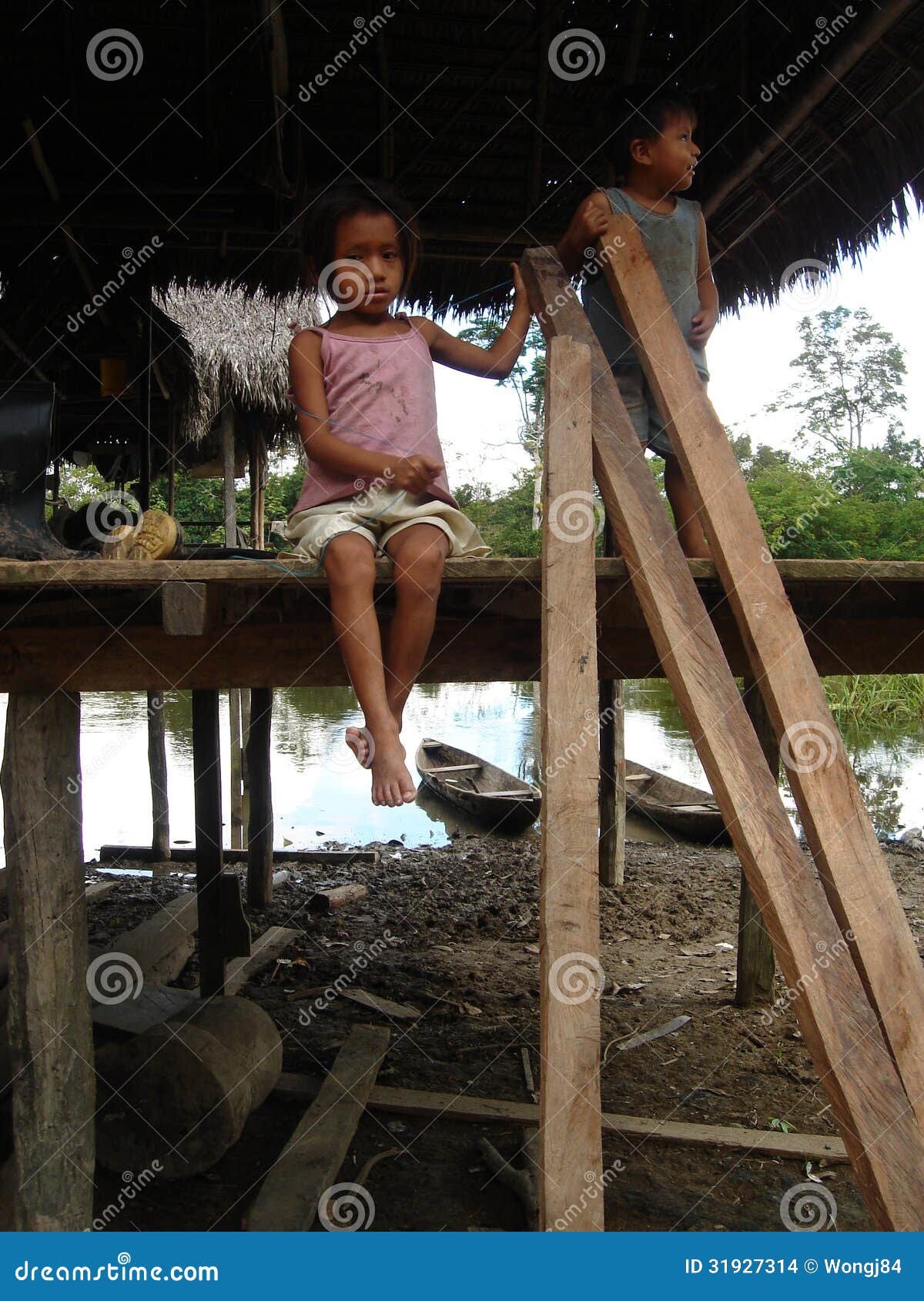 Poverish children editorial stock image. Image of stilt - 31927314