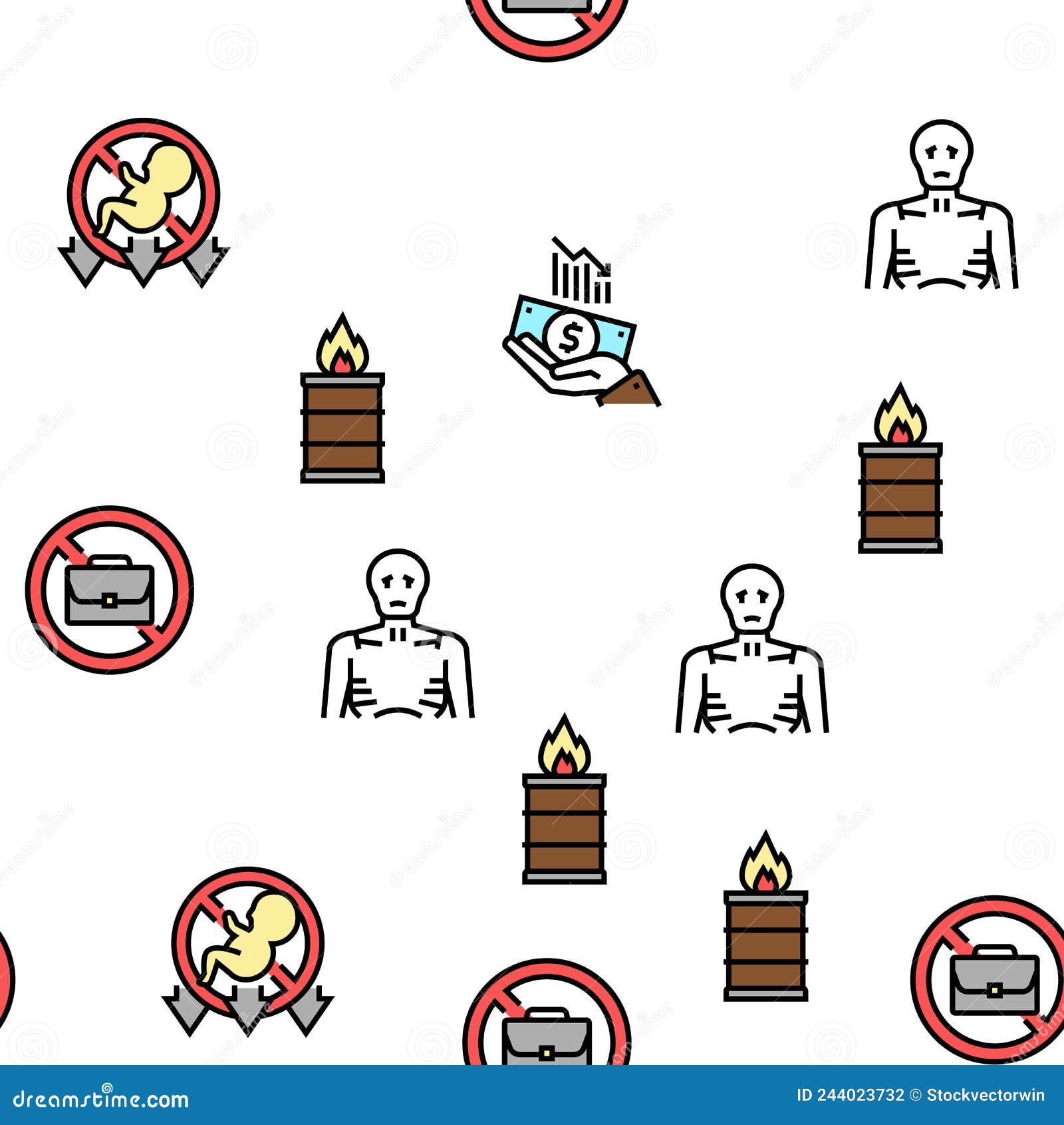 Poverty Destitution Vector Seamless Pattern Stock Vector - Illustration ...