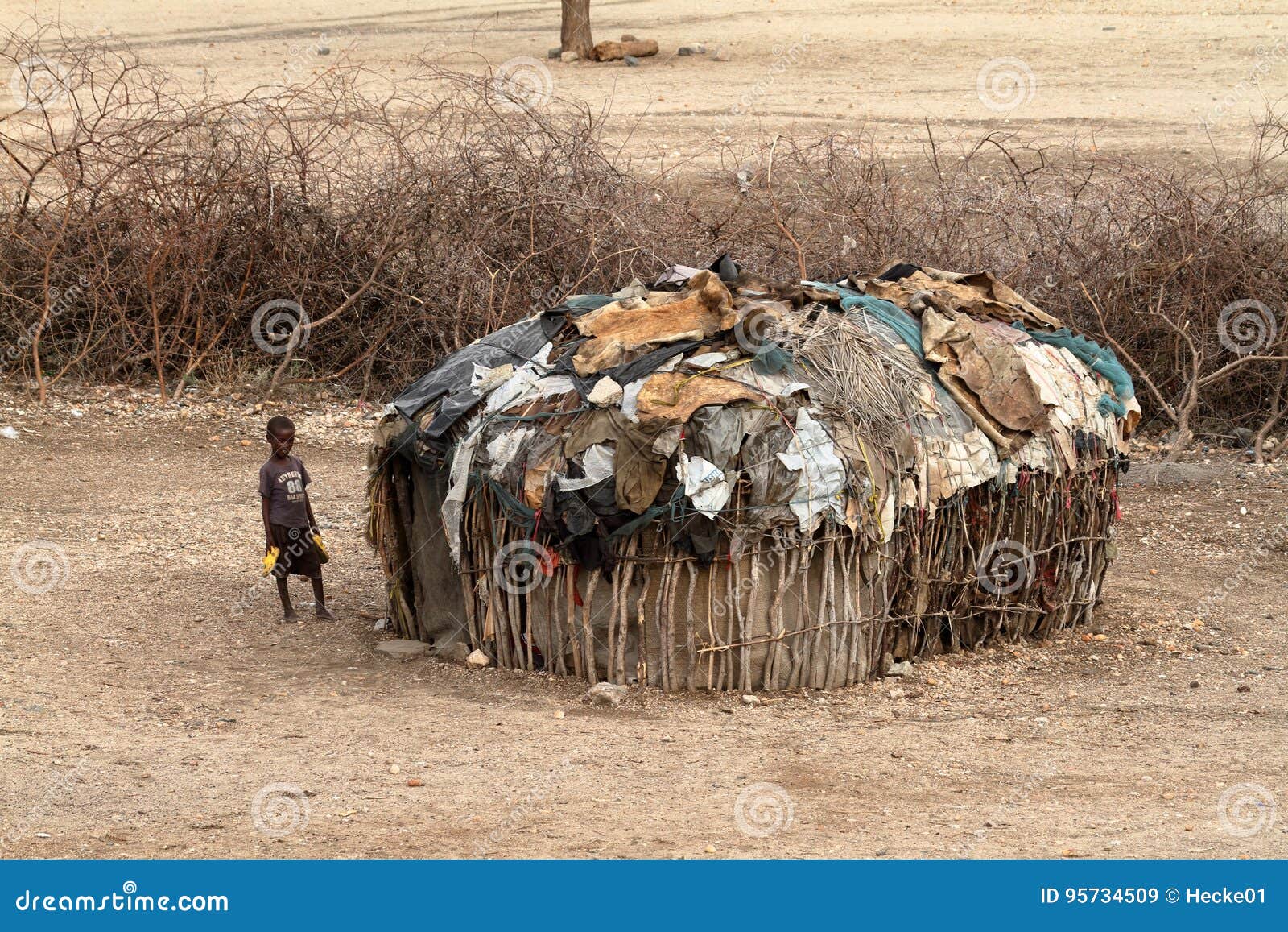 Poverty and Huts of Samburu in Kenya Editorial Stock Image - Image of ...