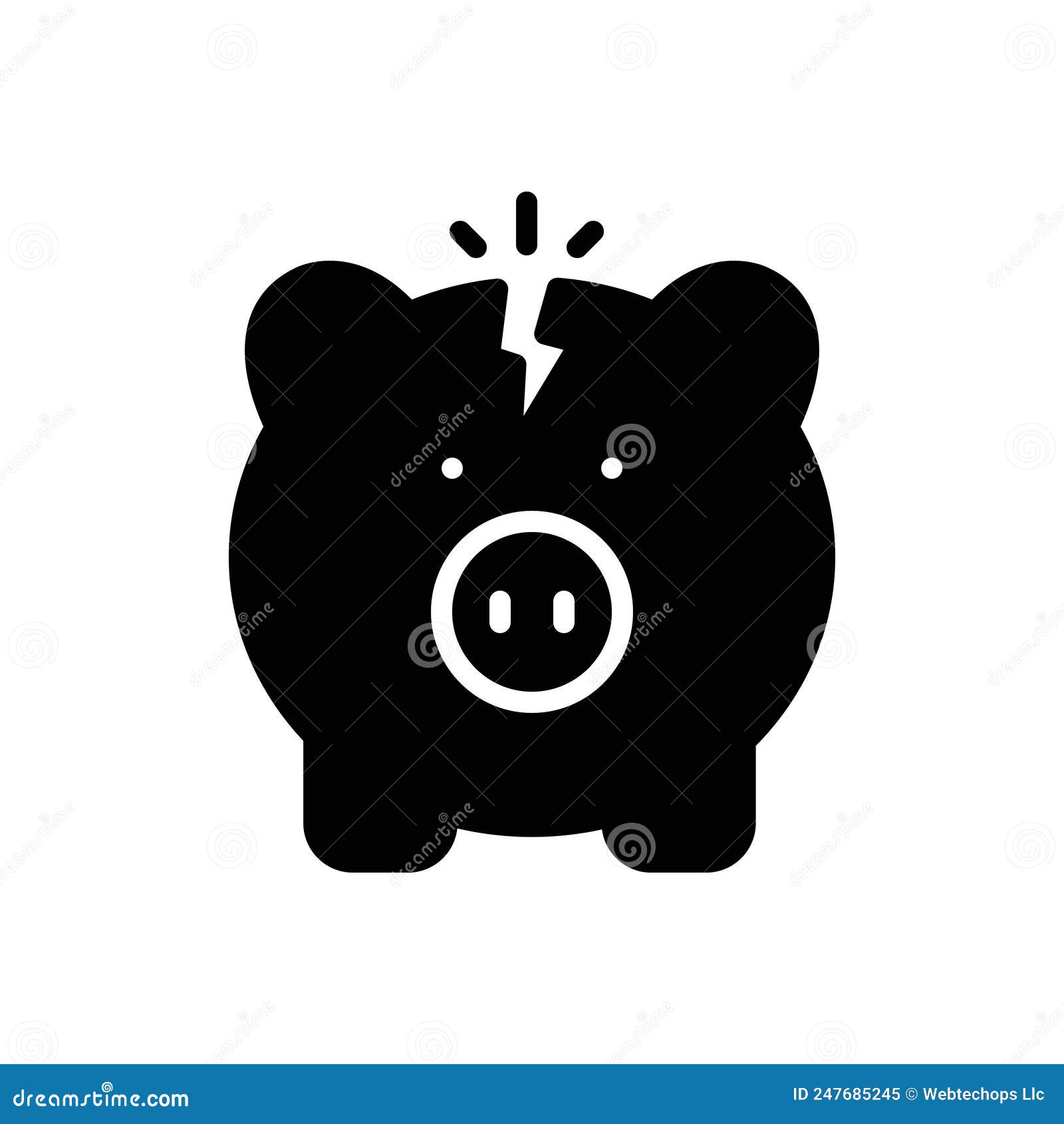 Black Solid Icon for Poverty, Indigence and Penury Stock Illustration ...