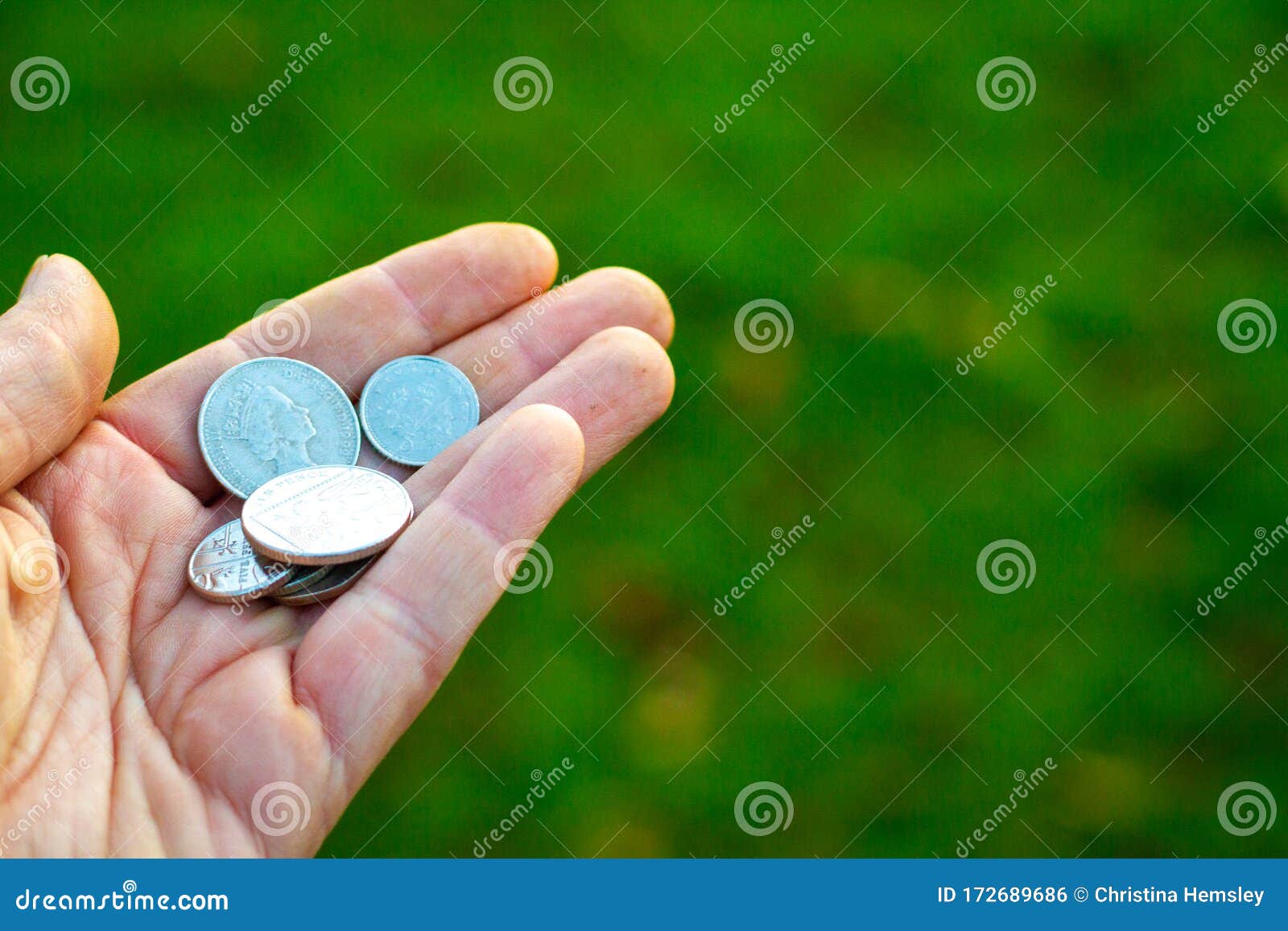 Open hand holding change editorial photo. Image of means - 172689686