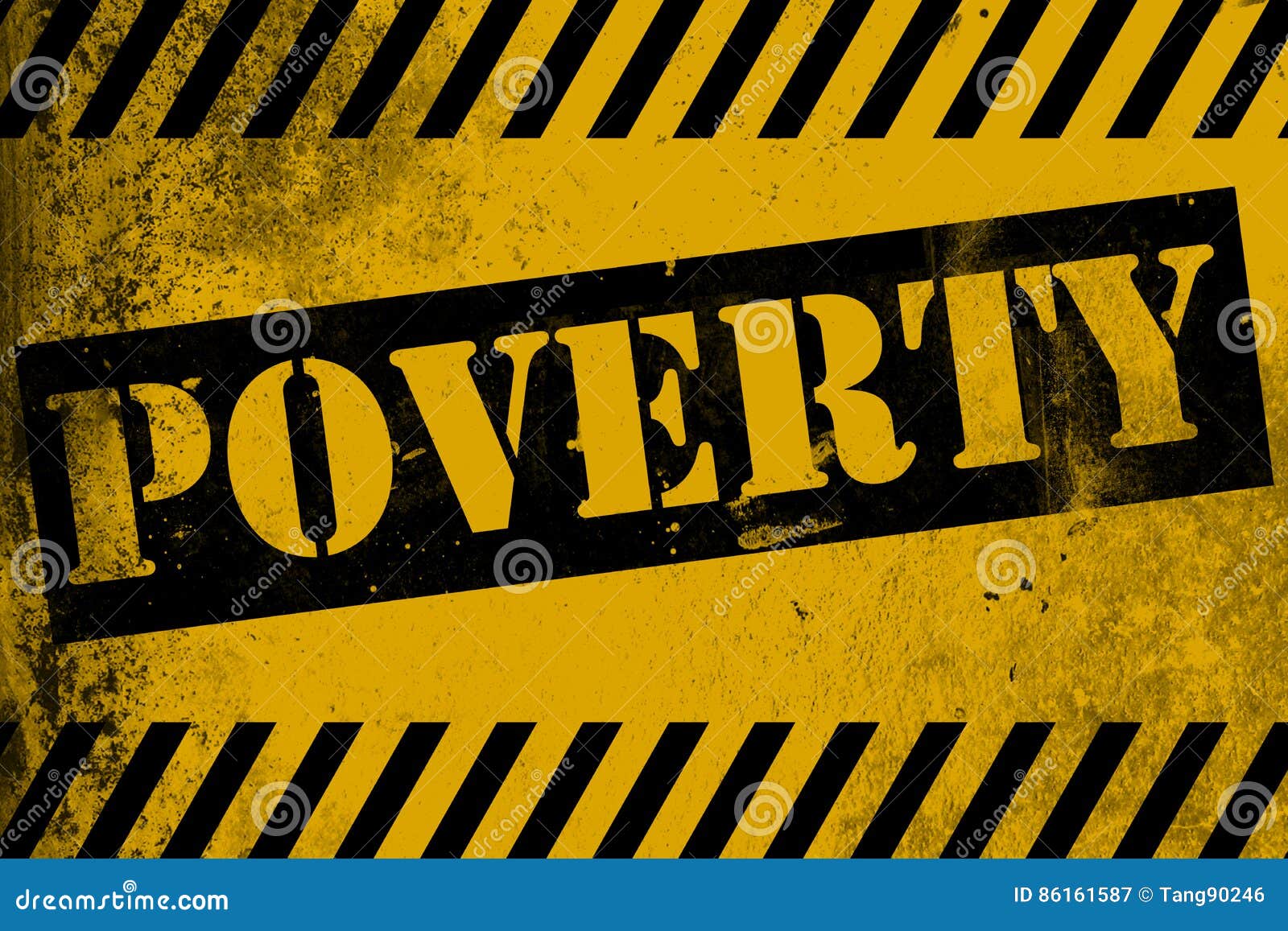 Poverty Sign Yellow with Stripes Stock Illustration - Illustration of ...