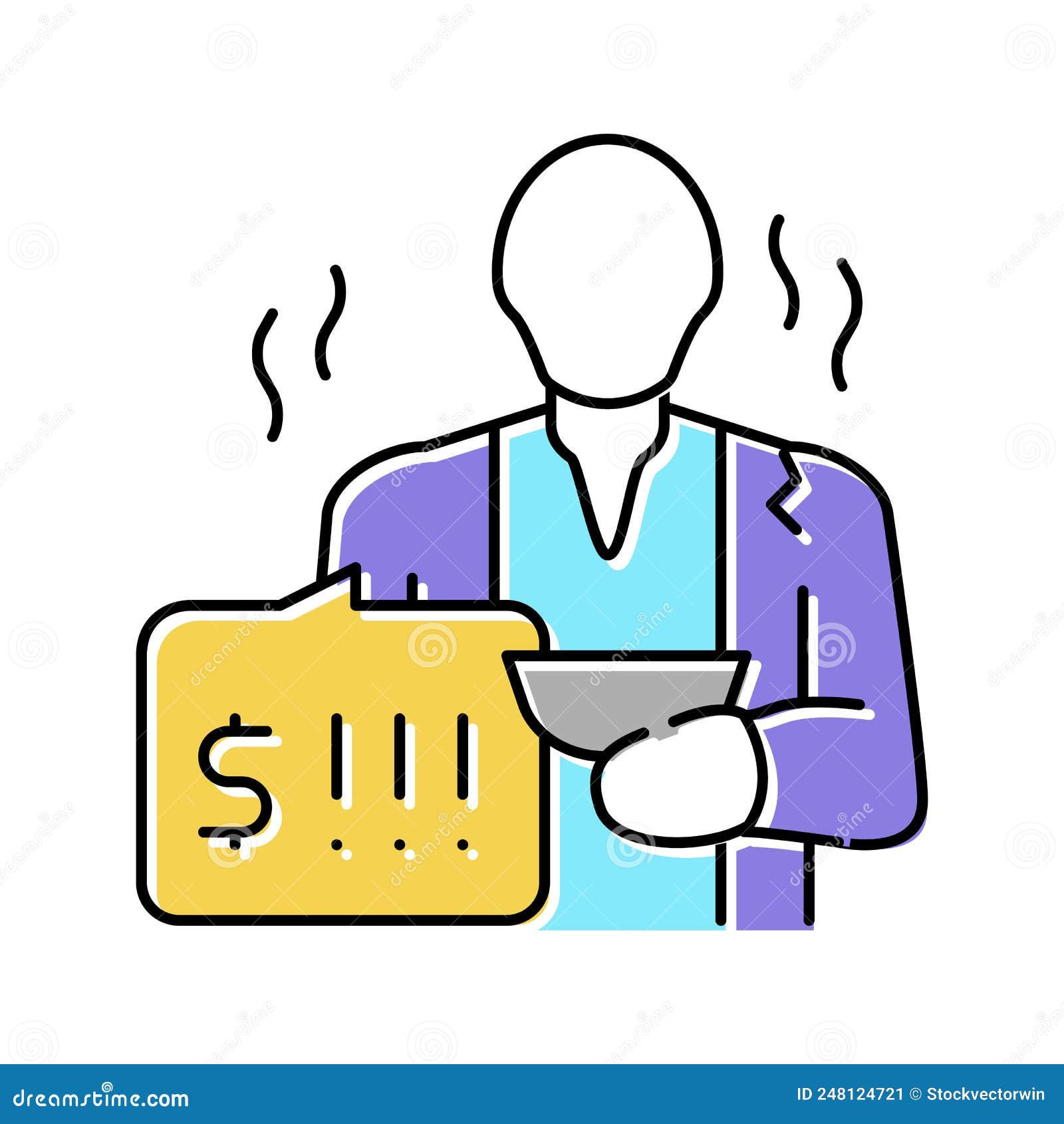 Two Color Poverty Vector Icon From General Concept. Isolated Blue ...