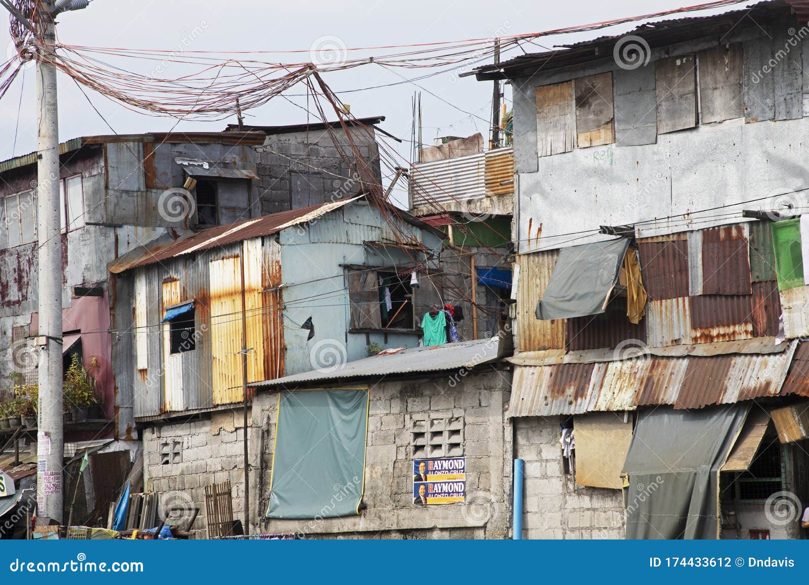 Philippine Poverty: Beggars Waiting On Road Path In Davao City In ...