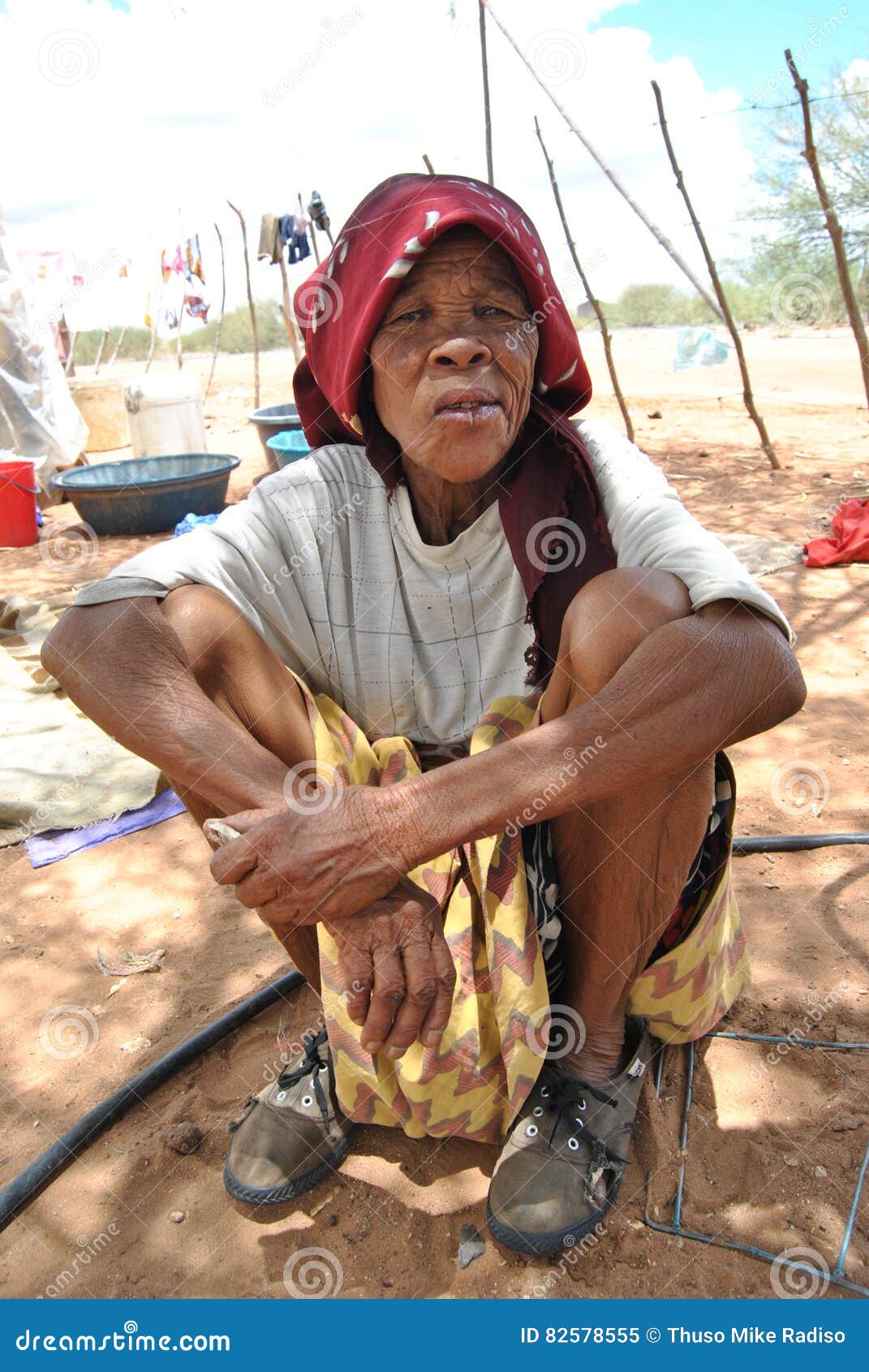Old Woman from the San Tribe Editorial Image - Image of ethnic, woman ...