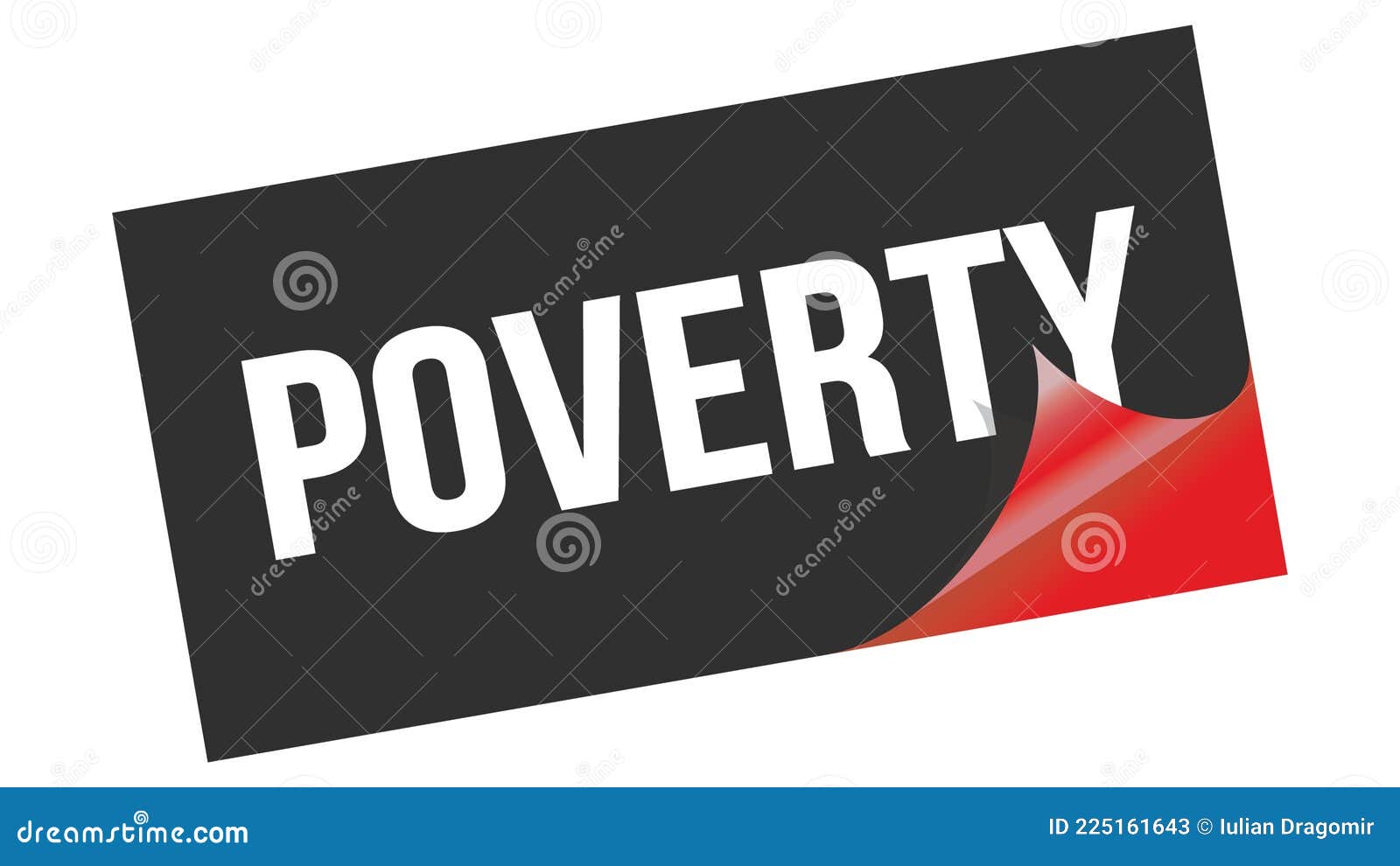 POVERTY Text on Black Red Sticker Stamp Stock Illustration ...
