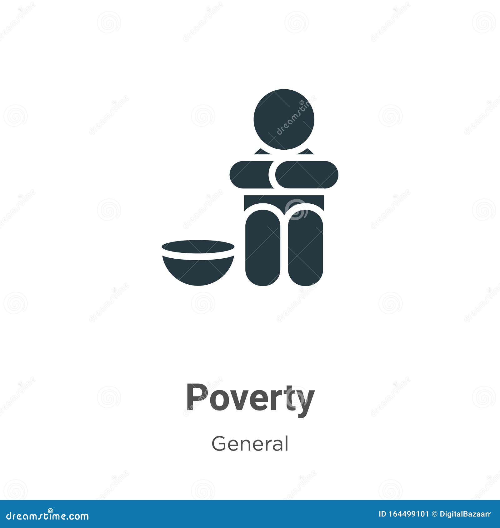 Poverty Vector Icon on White Background. Flat Vector Poverty Icon ...