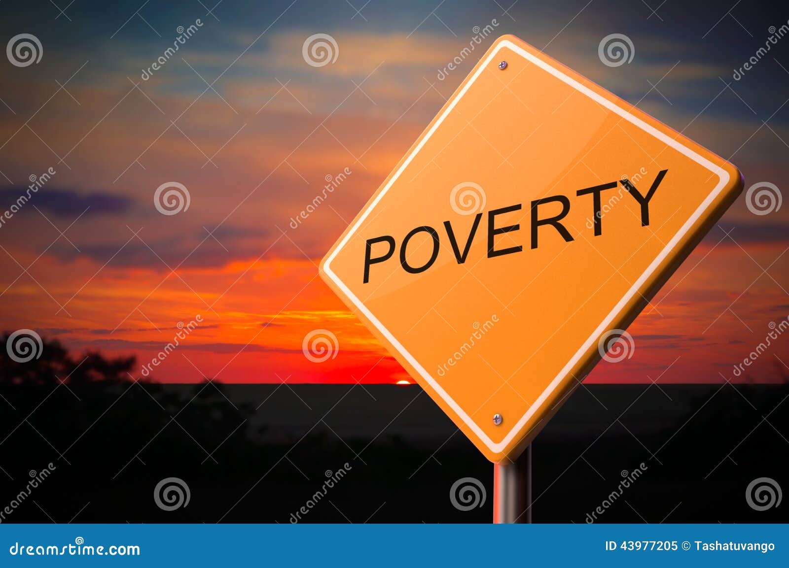 Poverty On Warning Road Sign. Stock Image | CartoonDealer.com #43977205