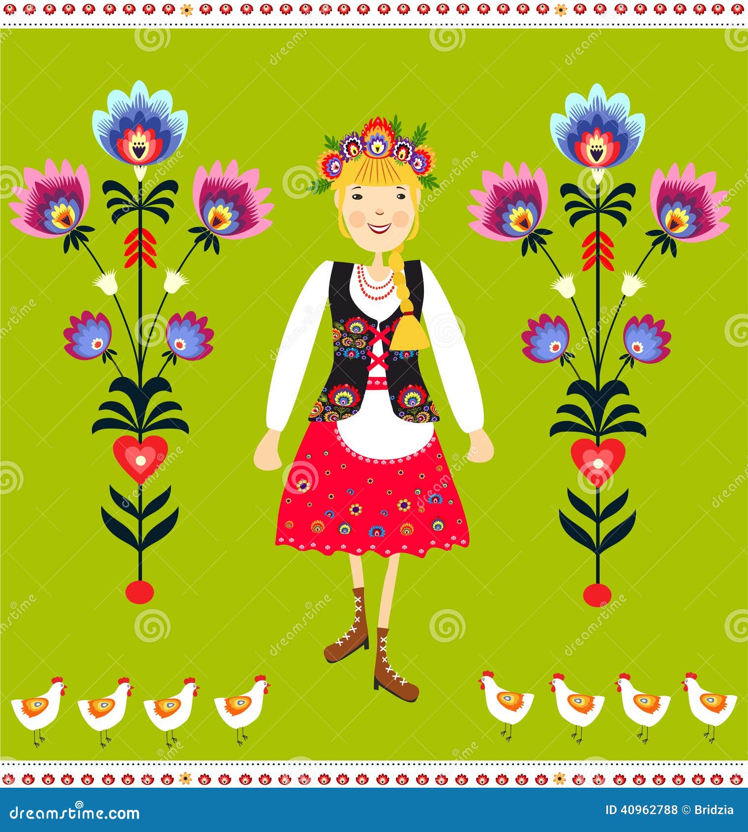 Povos poloneses ilustração do vetor. Ilustração de desenho - 40962788