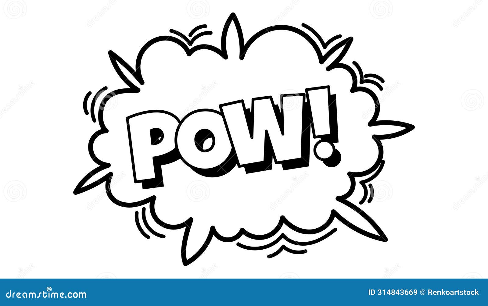 Pow Comic Bubble. Sound Dialogue Speech Bubbles with Word Stock Vector ...