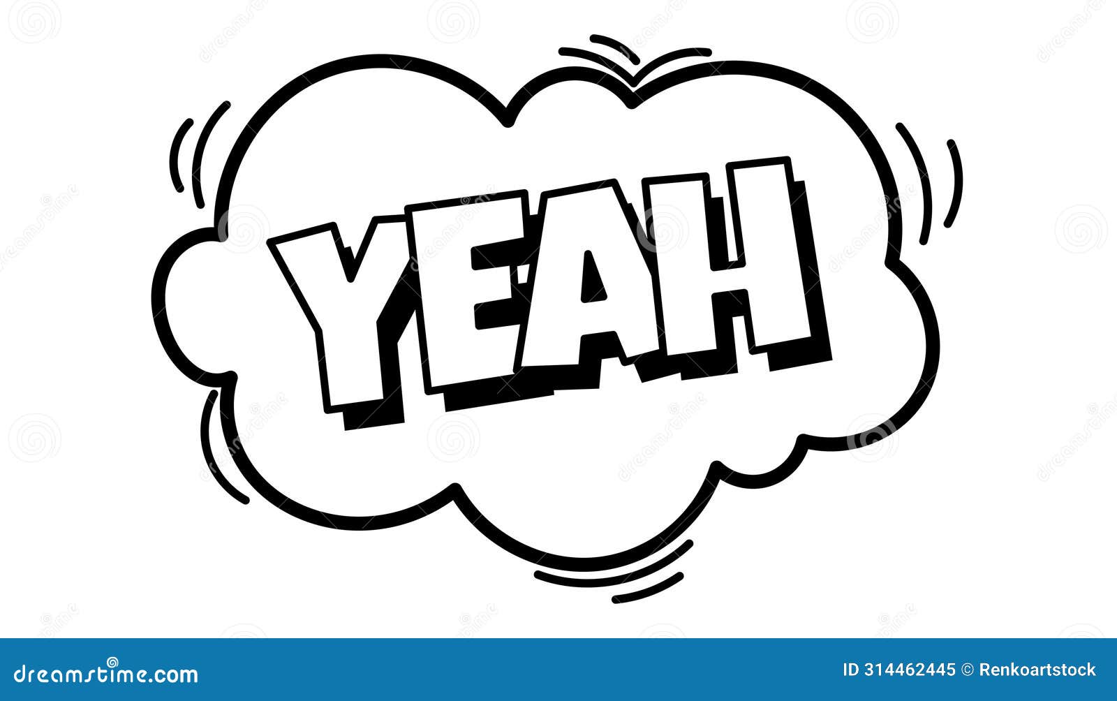 Pow Comic Bubble. Sound Dialogue Speech Bubbles with Word - Yeah Stock ...