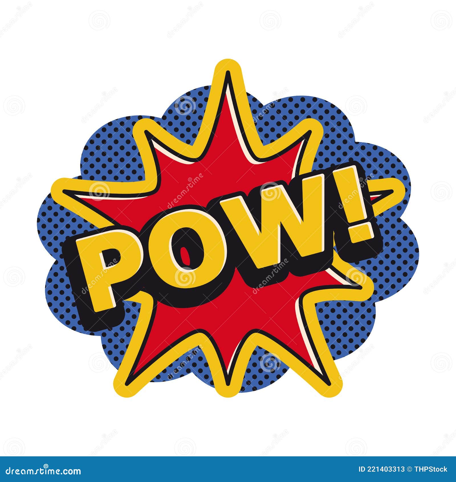 Pow Comic Explosion Vector stock vector. Illustration of bomb - 221403313