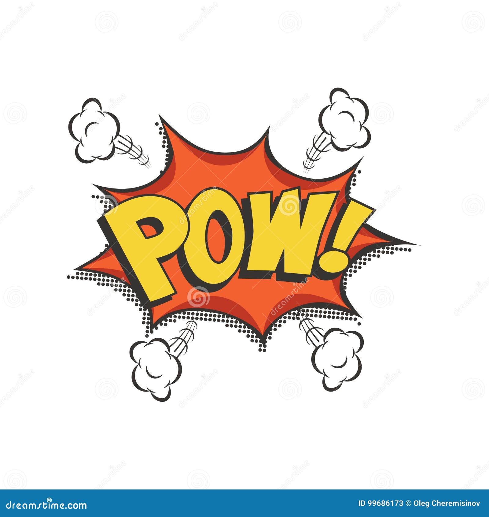 Pow Comic Text Speech Bubble. Vector Isolated Sound Effect Puff Cloud ...