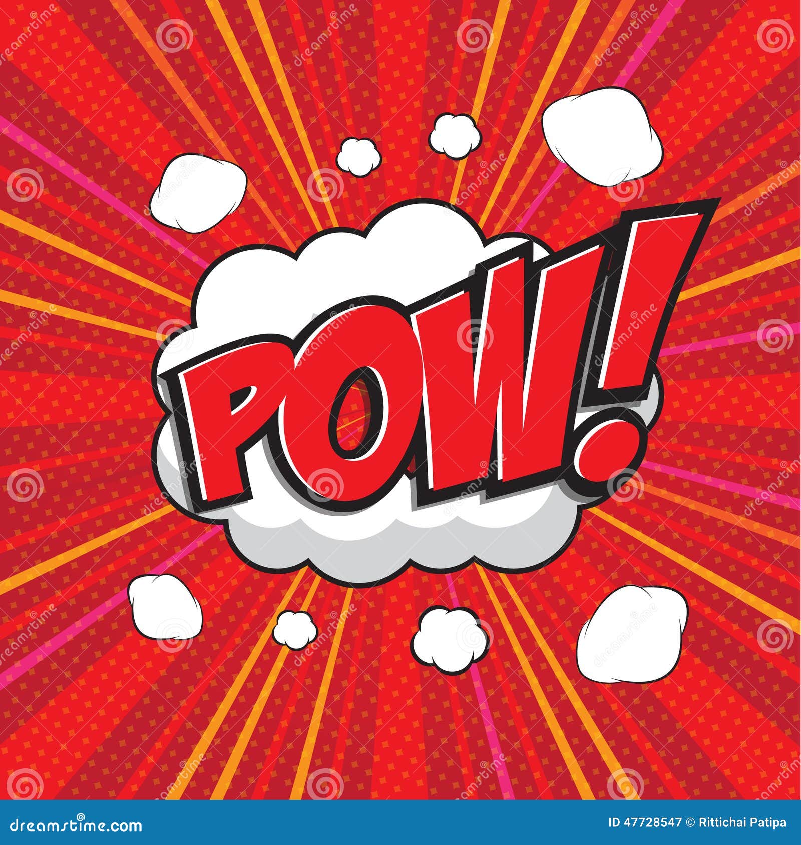 POW! comic word stock vector. Illustration of idea, retro - 47728547