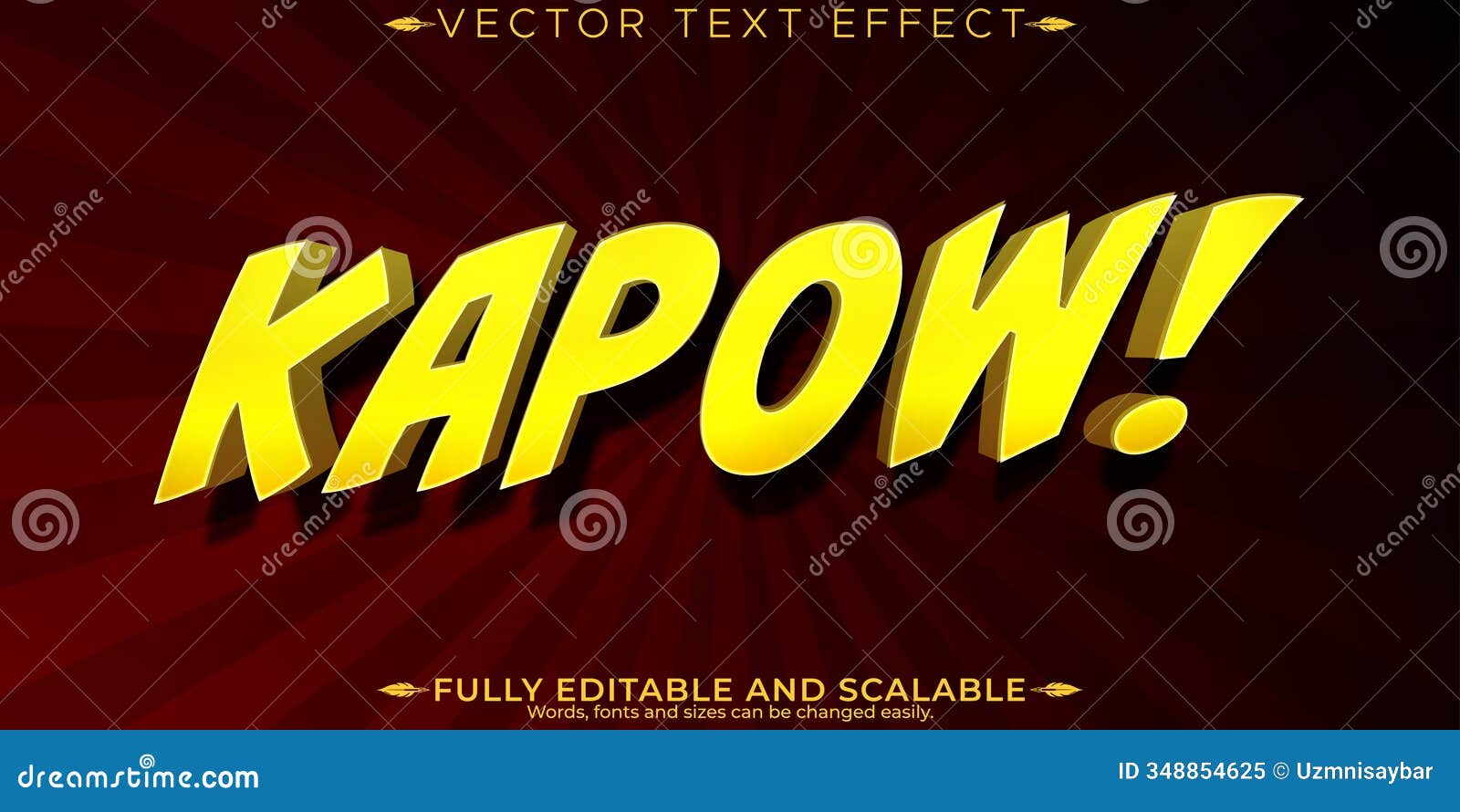 Pow Editable Text Effect, Editable Comic and Book Text Style Stock ...