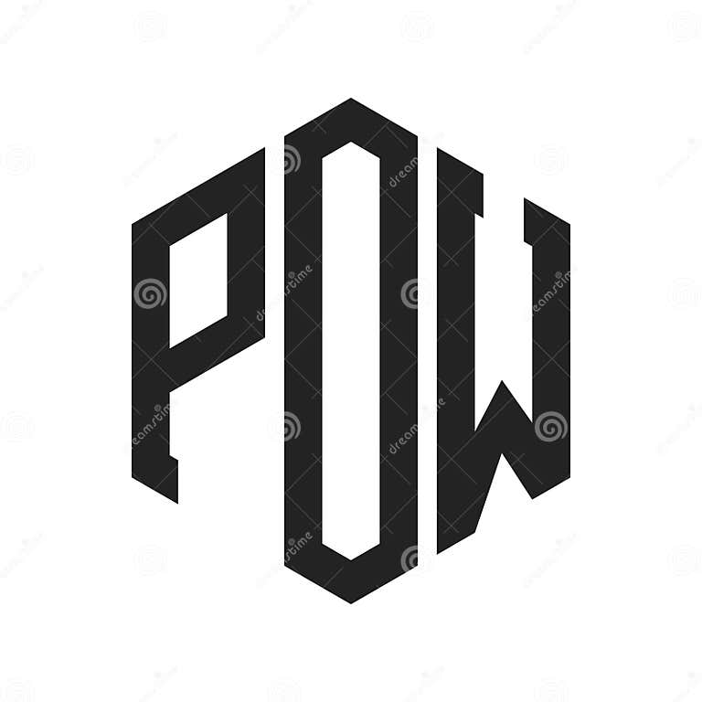 POW Logo Design. Initial Letter POW Monogram Logo Using Hexagon Shape ...
