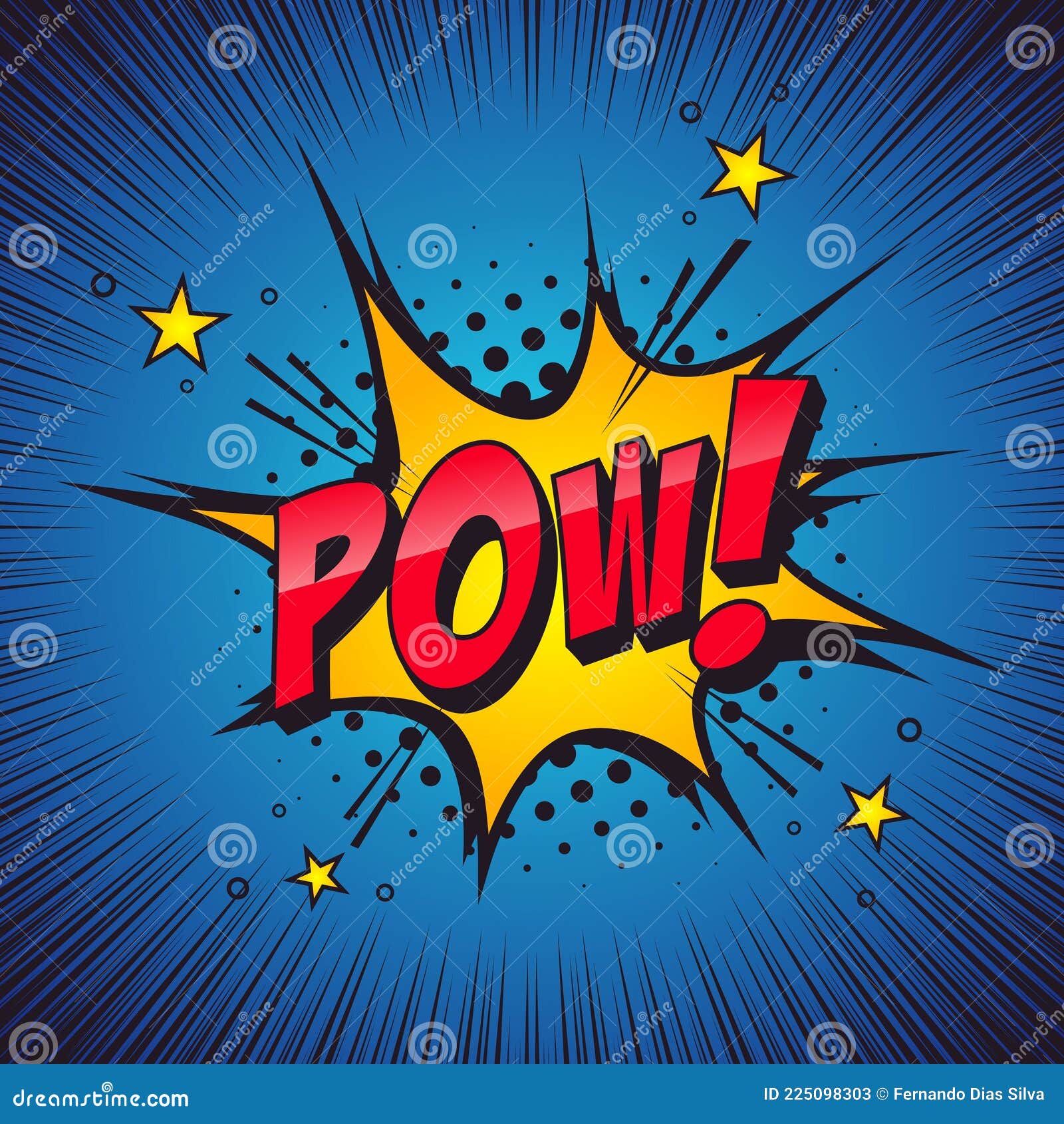 Pow Pop Art. Comic Book Background, Vector Illustration. Stock Vector ...