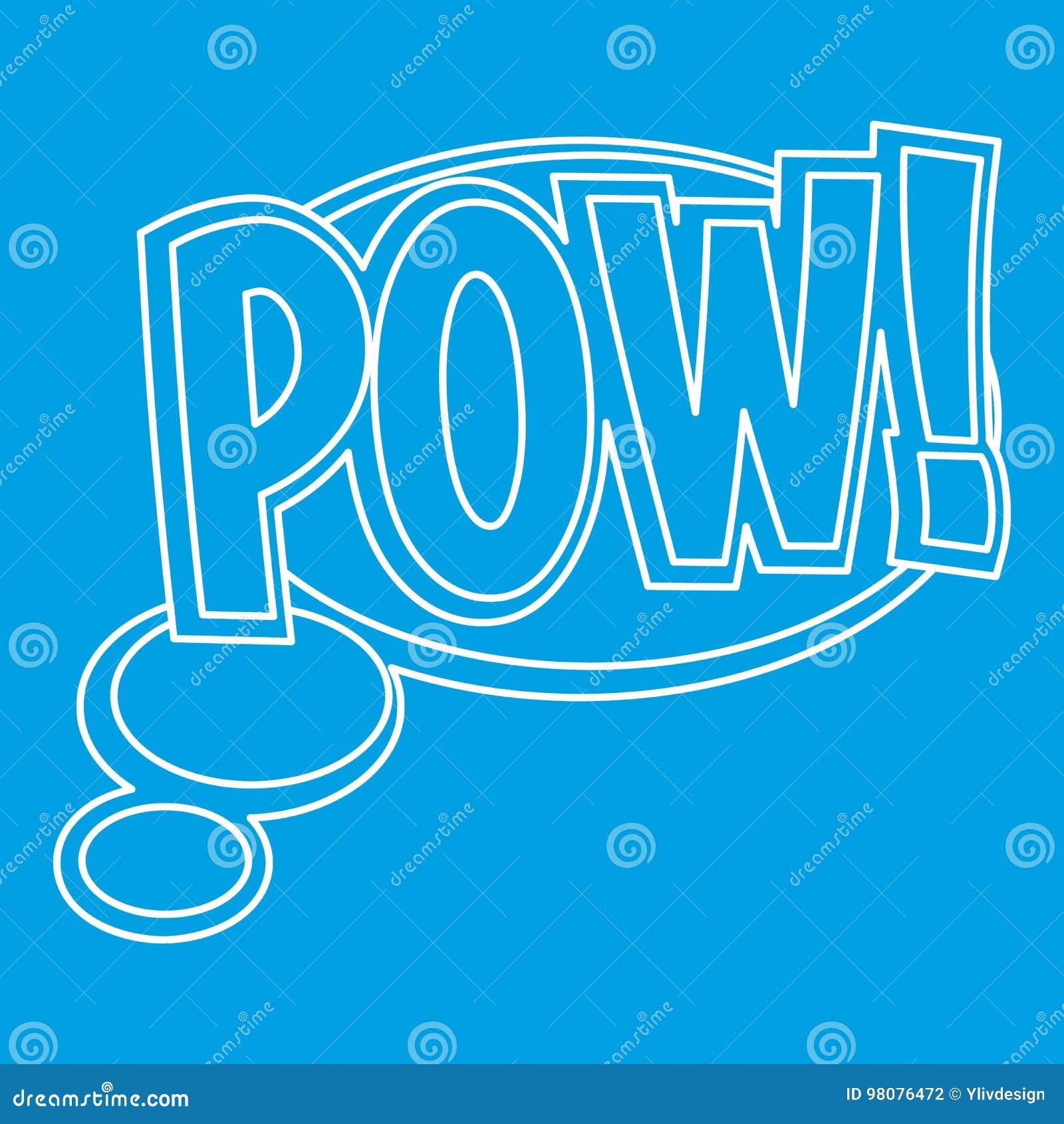 Pow, Speech Bubble Icon, Outline Style Stock Vector - Illustration of ...
