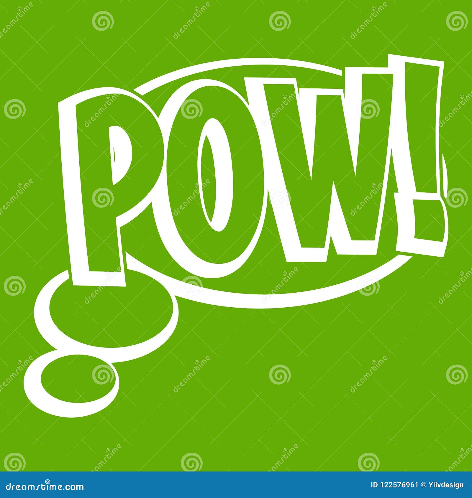 Pow, Speech Bubble Icon Green Stock Vector - Illustration of danger ...