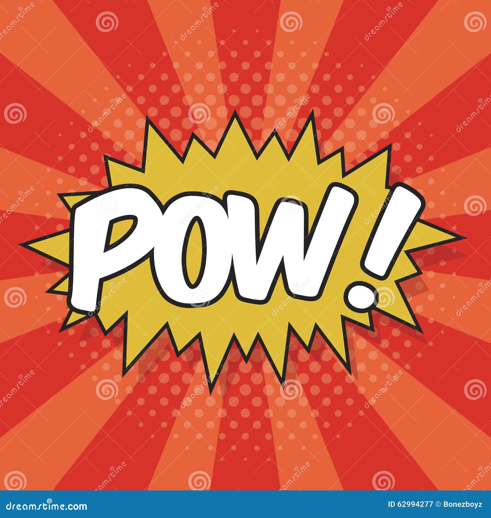 POW! Wording Sound Effect stock vector. Illustration of bang - 62994277