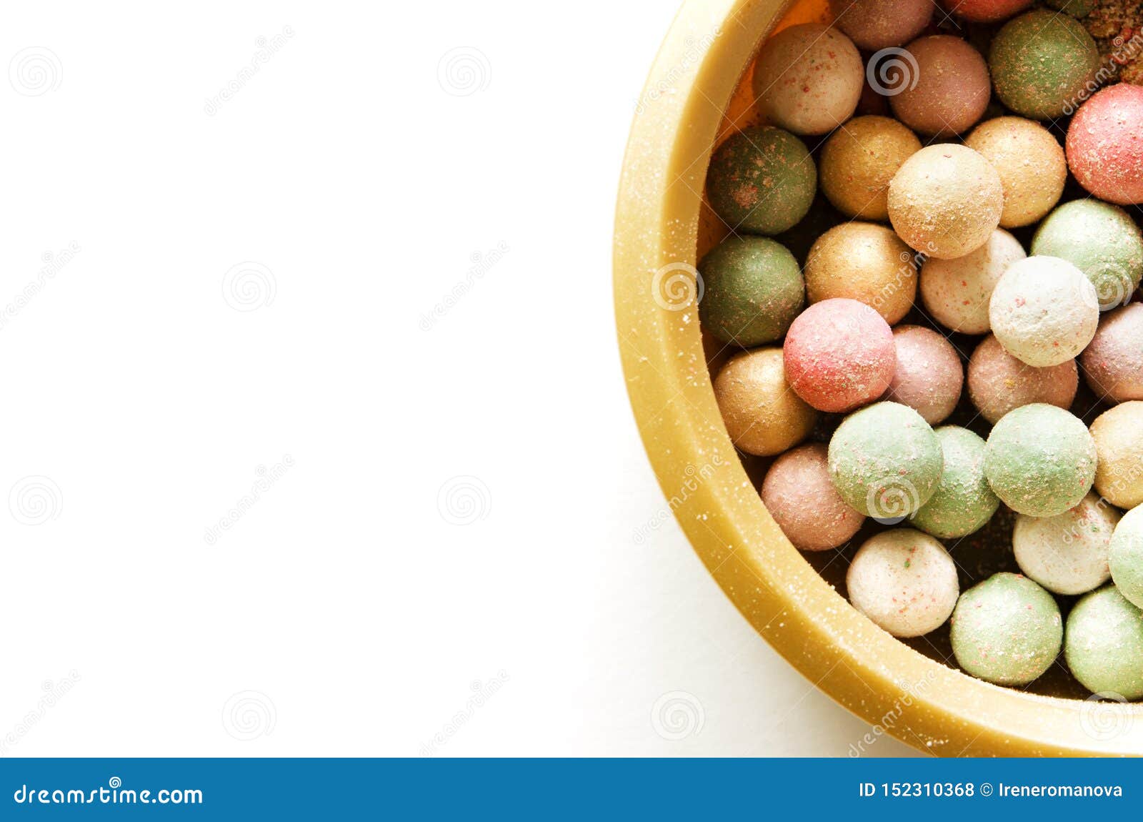 Powder Balls Isolated on White Background. Stock Photo - Image of ...