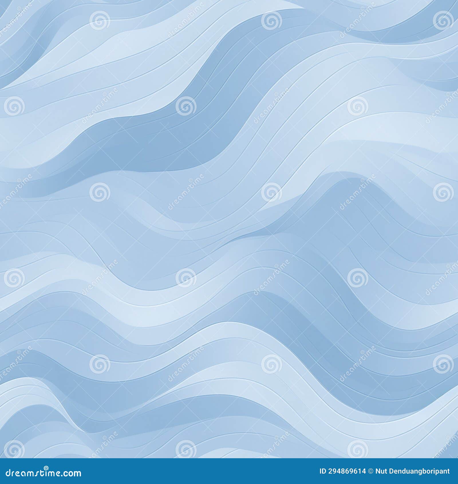 Powder Blue Waves Seamless Pattern Soft Pastel Wallpaper Stock ...