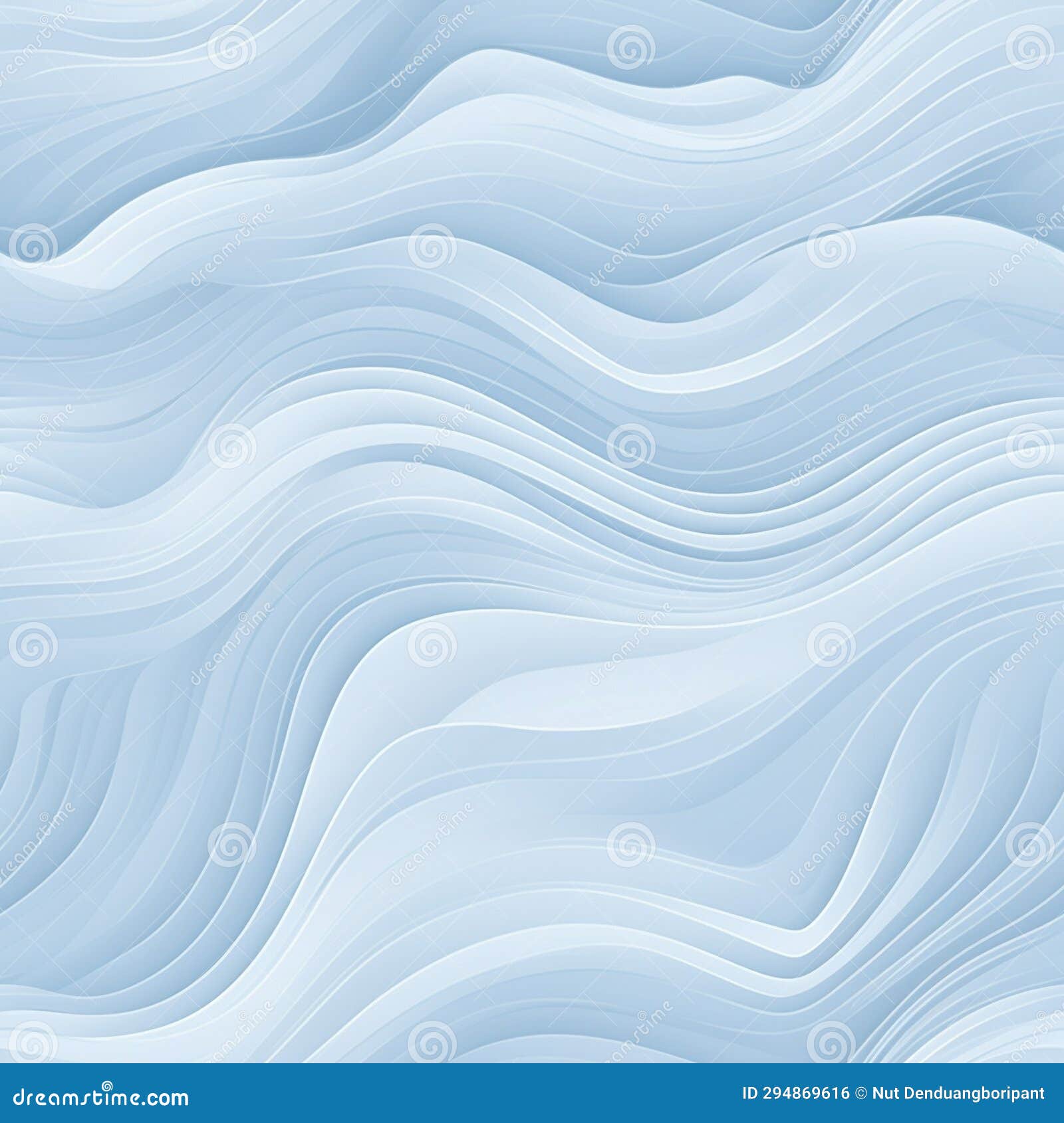 Powder Blue Waves Seamless Pattern Soft Pastel Wallpaper Stock ...