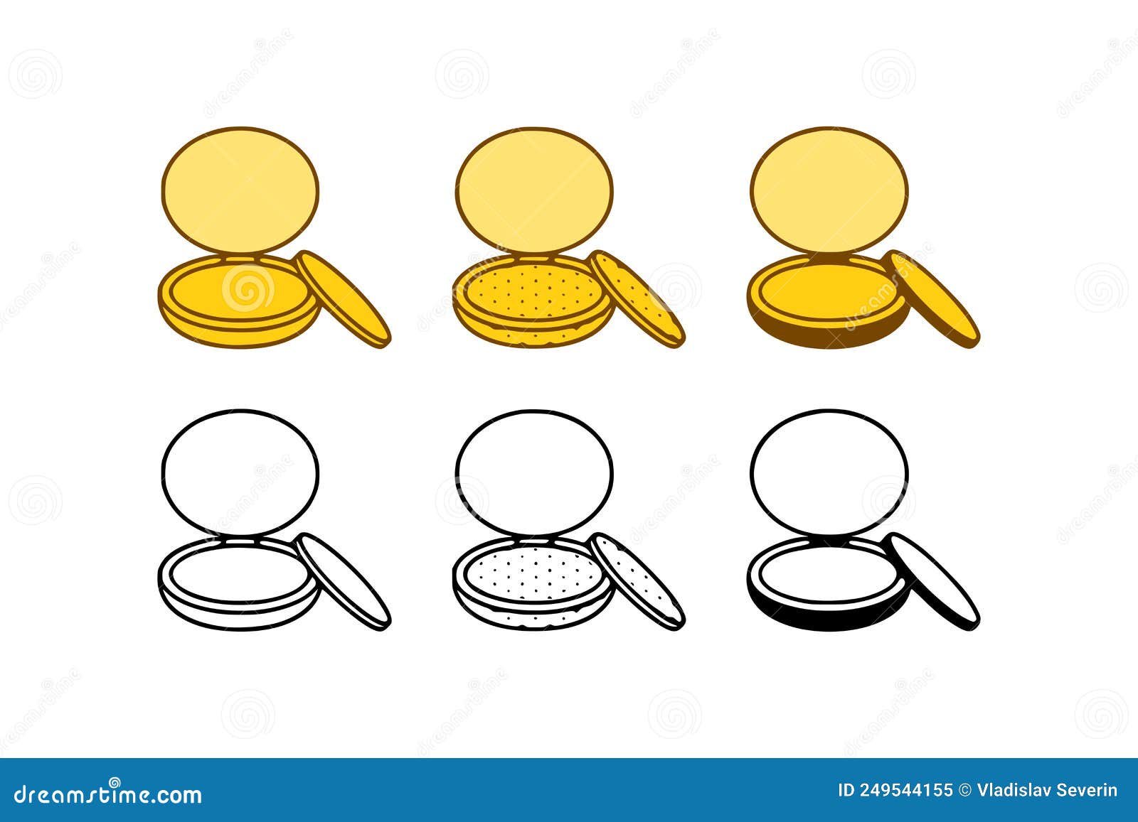 Powder Boxes in Doodle Style on White Background Stock Vector ...