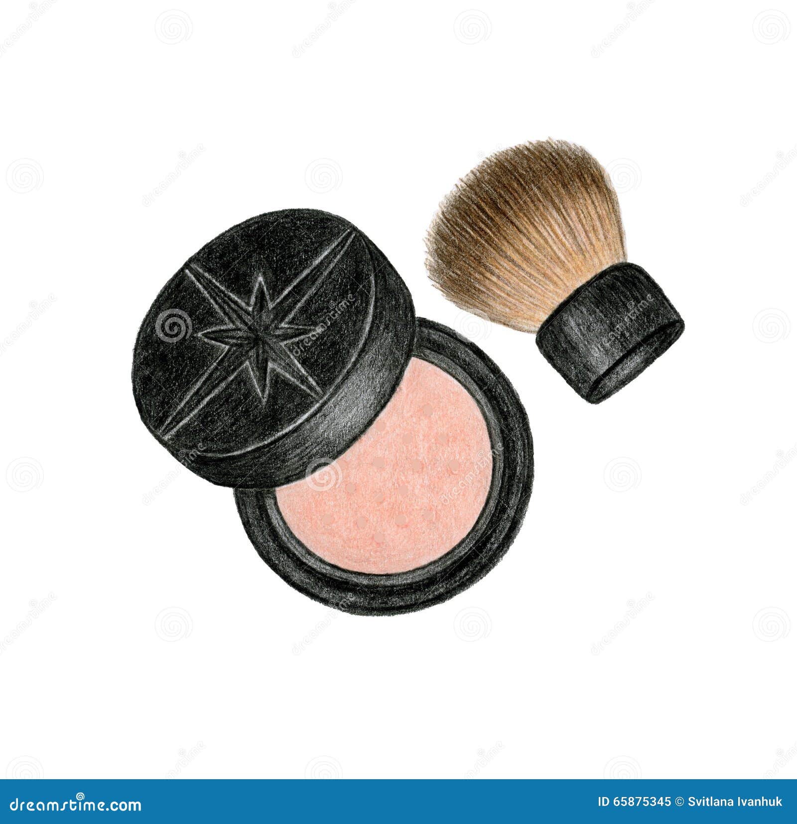 Powder and brush stock image. Image of compact, accessory - 65875345