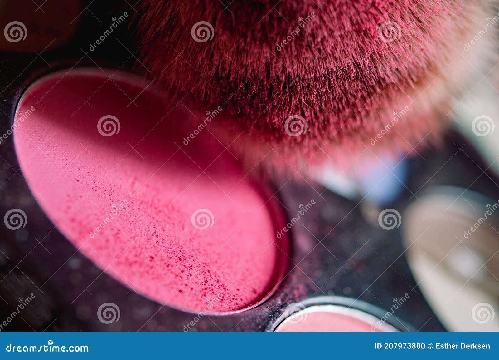 Powder Brush with Pink Blush Stock Photo - Image of cosmetics, colorful ...