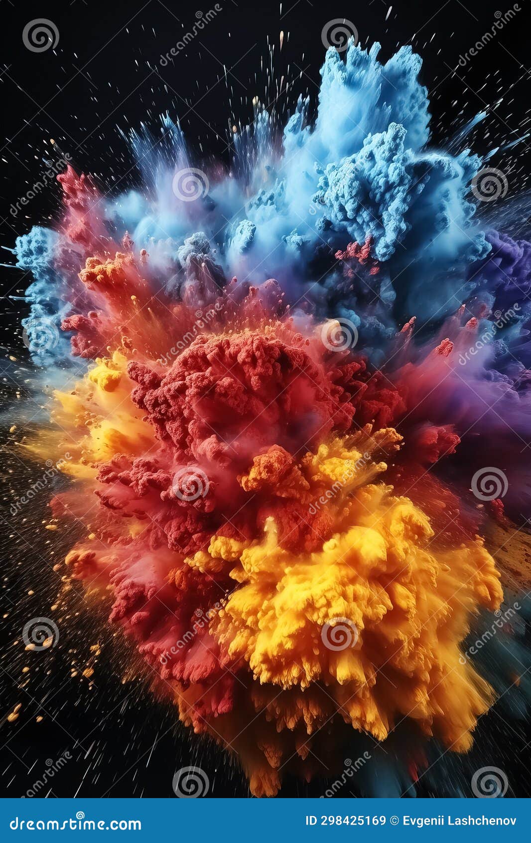 Powder Burst - Vivid Smoke Explosion. AI Generation Stock Image - Image ...
