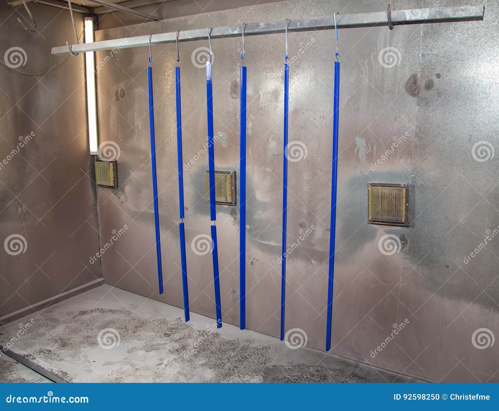 Powder Coating of Blue Metal Details Stock Photo - Image of blue ...