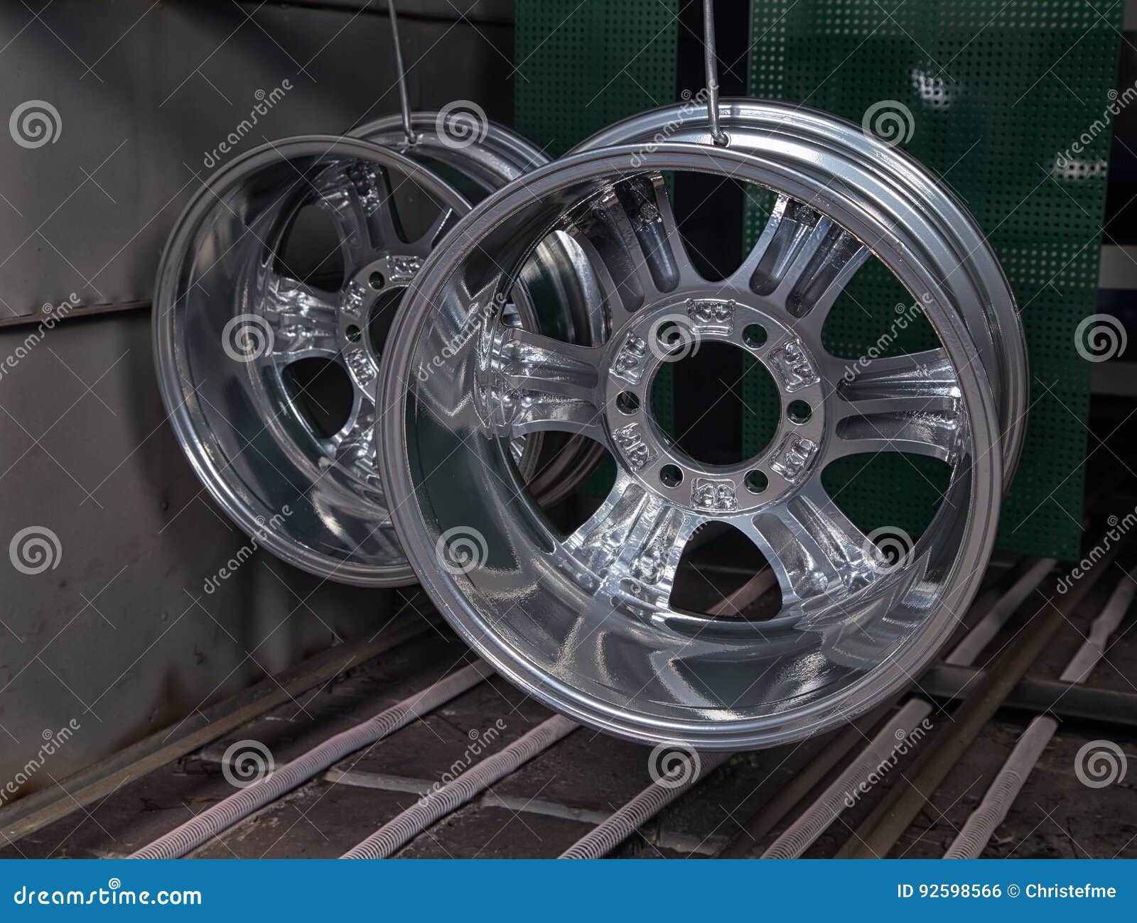 Powder Coating and Drying of Metal Auto Disks Stock Photo - Image of ...