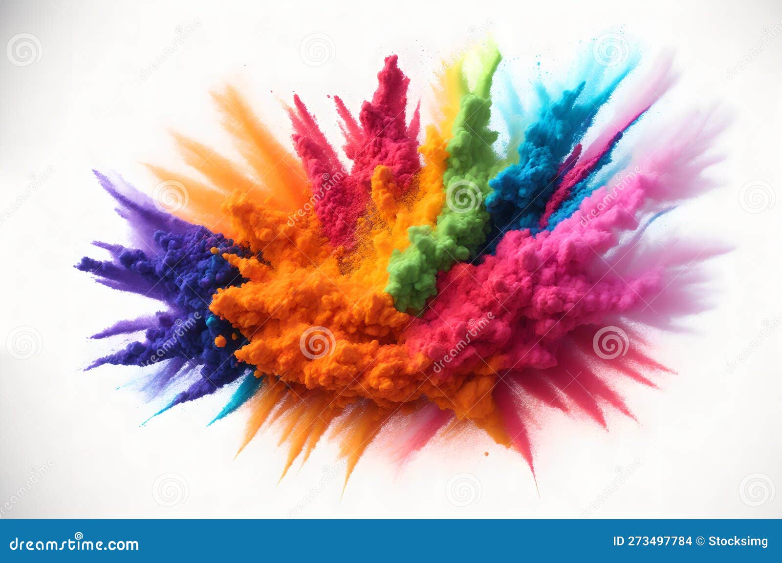 Powder Colors Explosion on White Background Stock Illustration ...