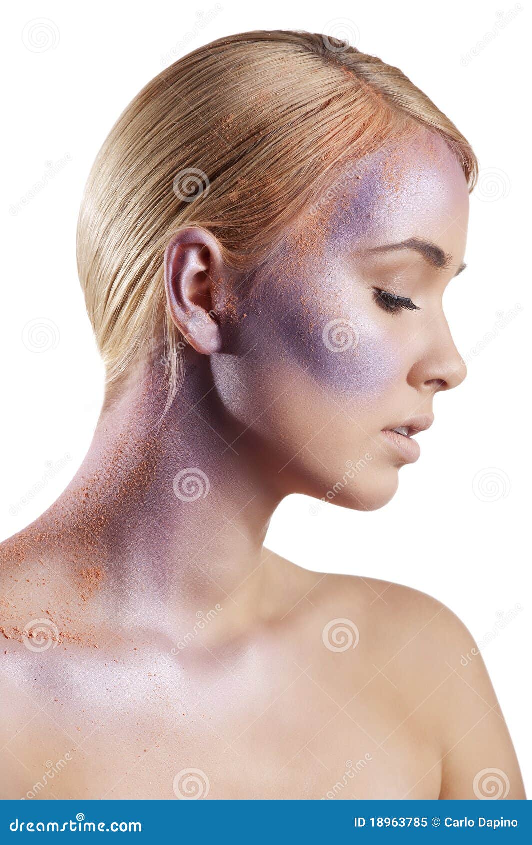 Powder Creative Make Up Girl Stock Image - Image of delicate, makeup ...